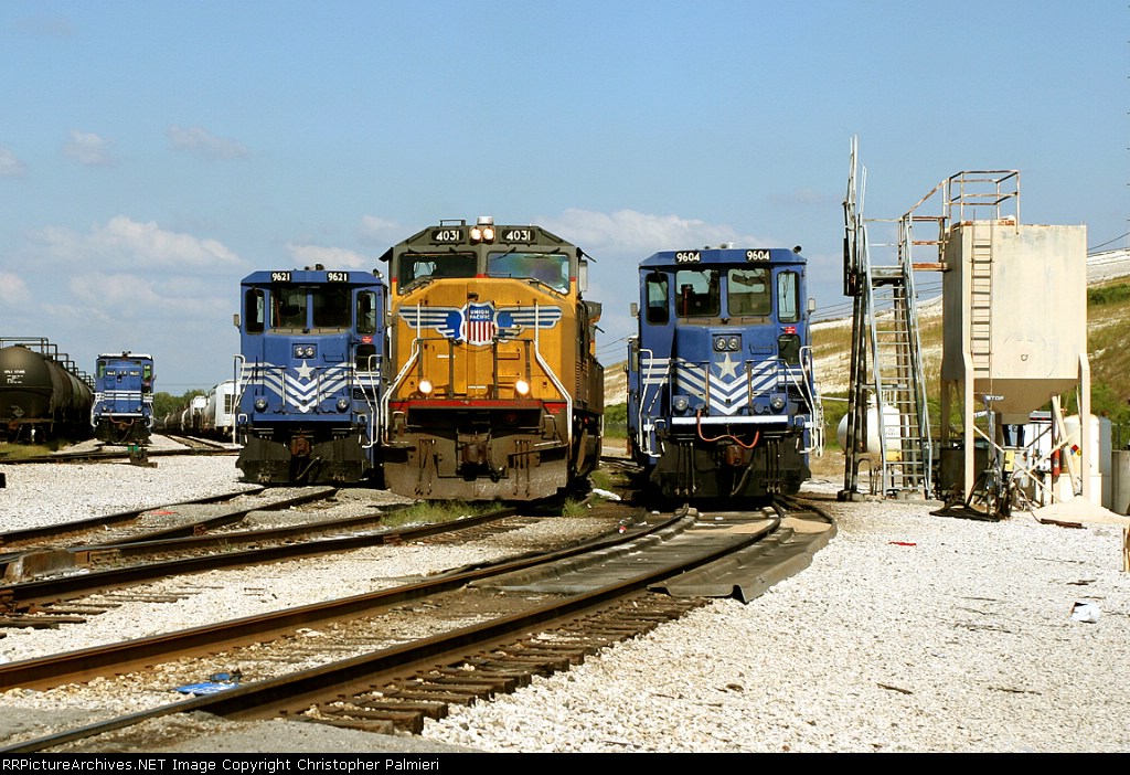 PTRA 9621, UP 4031, and PTRA 9604